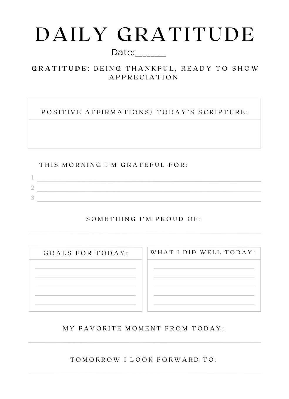 Daily Gratitude Morning & Evening Check-in Reflection With Bonus ...