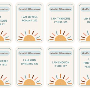 Affirmation Cards, Printable, Set of 24, Positive Quotes, Scripture ...