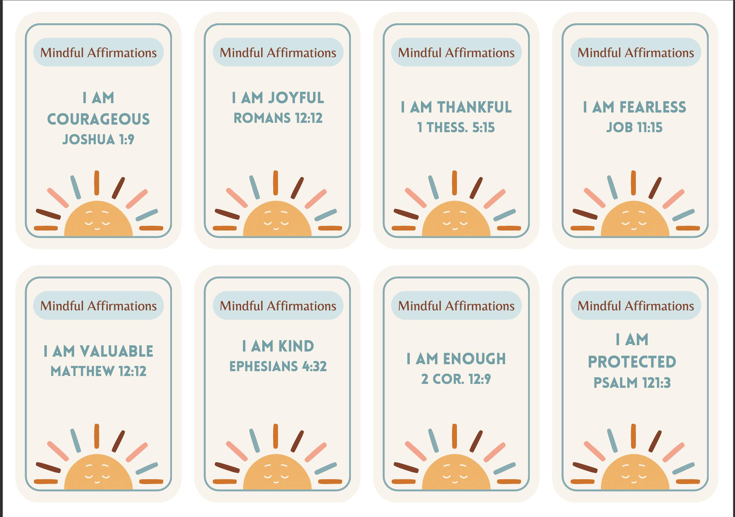 Affirmation Cards, Printable, Set of 24, Positive Quotes, Scripture ...