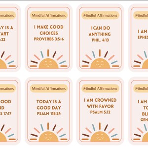 Affirmation Cards, Printable, Set of 24, Positive Quotes, Scripture ...