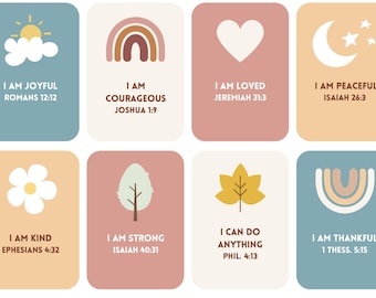 Affirmation Cards, Printable, Set of 24, Positive Quotes, Scripture ...