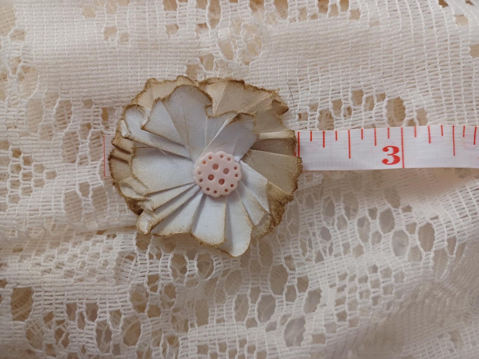 10 Paper Ruffled Flowers With Button Centers, Perfect Decoration for ...