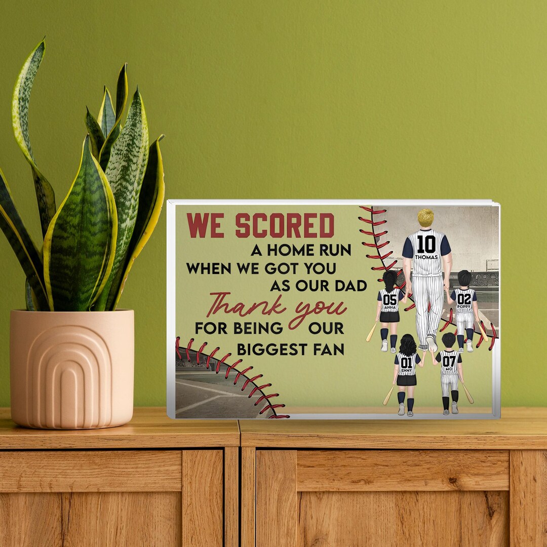 Custom Baseball Acrylic Plaque,we Scored a Home Run With You as Our Dad ...