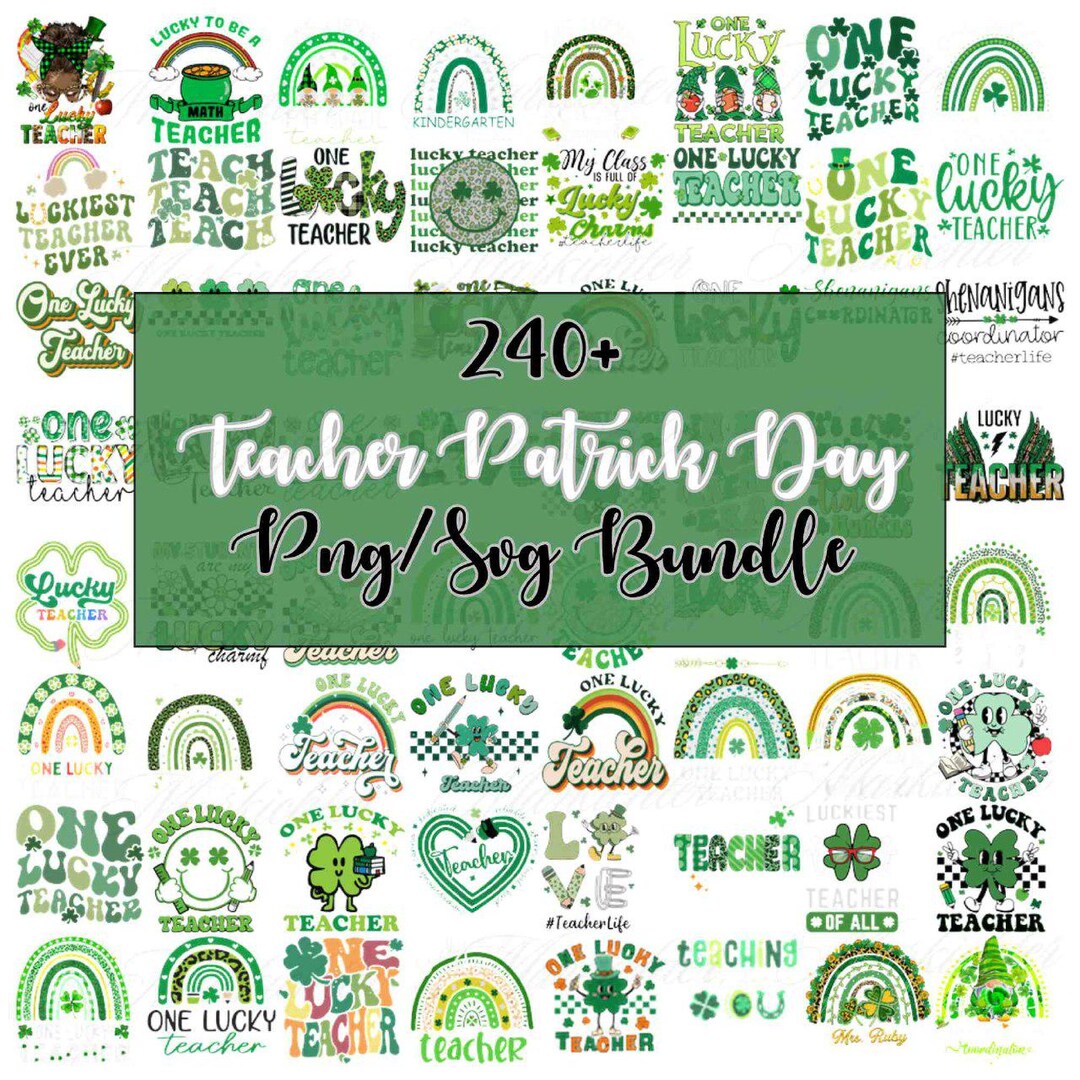 200+ Teacher St Patrick Day Png/svg Bundle, Teacher Patrick Day Svg ...