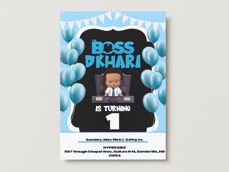Editable Boss Baby Birthday Invitation, Boss Baby Boy Birthday ...