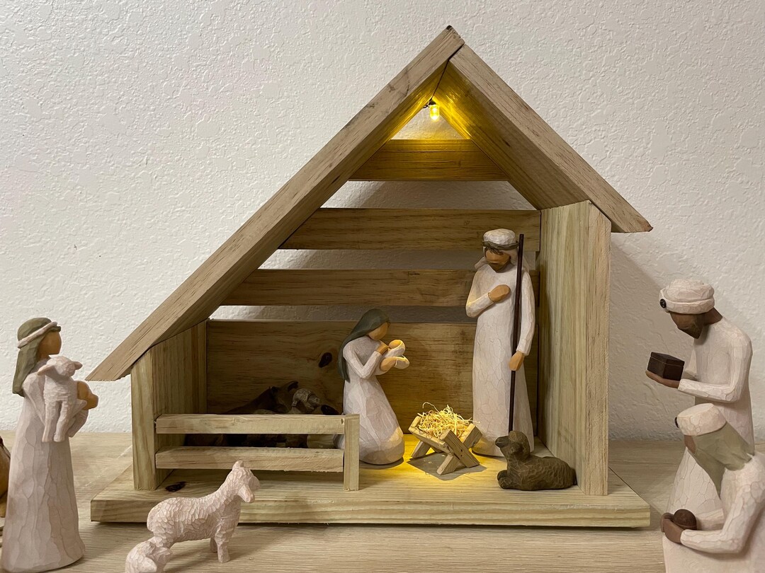 Rustic Handcrafted Nativity Stable With Manger stable and Manger ONLY ...