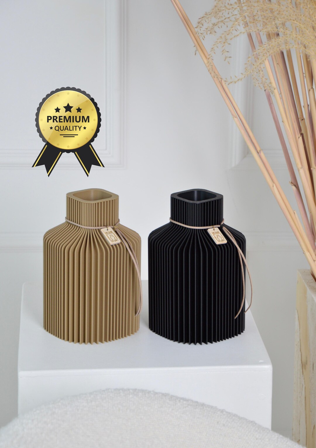 NEW COLORS Vase oak, Quadratic Design, 3D Printed Home Decor, Geometric ...