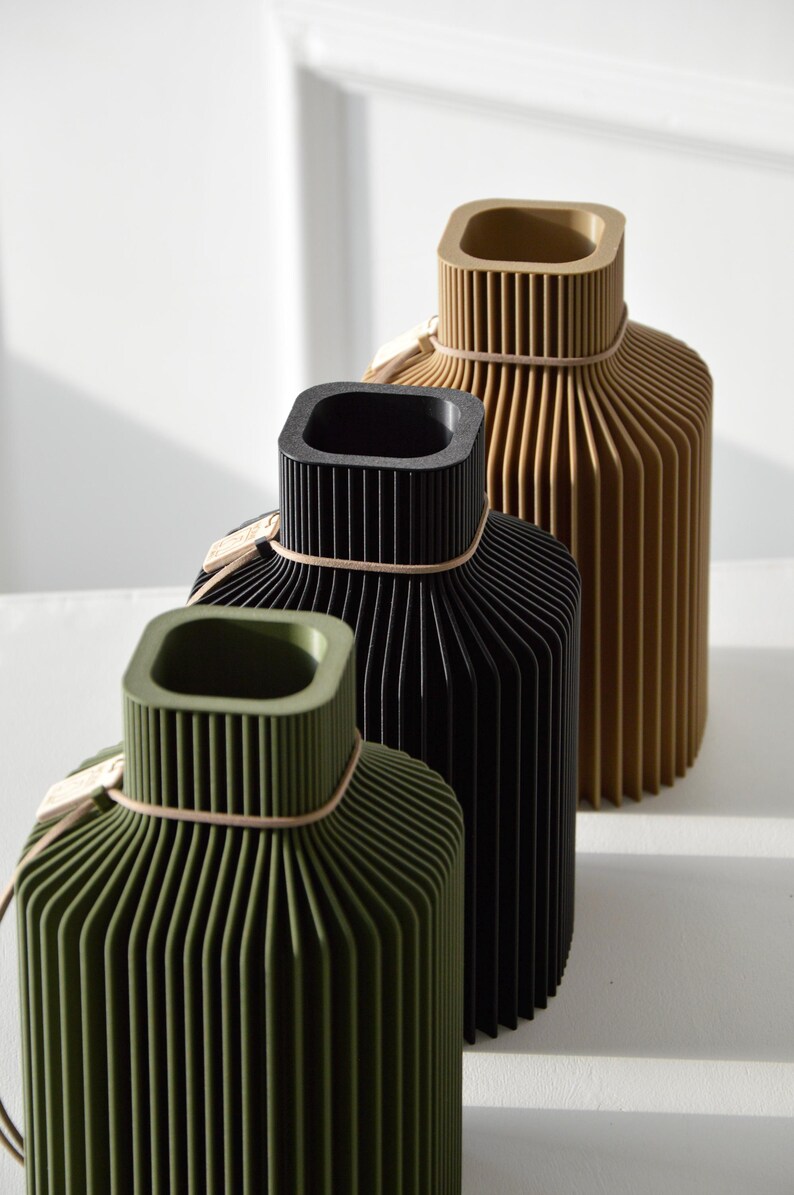 NEW COLORS Vase oak, Quadratic Design, 3D Printed Home Decor, Geometric ...