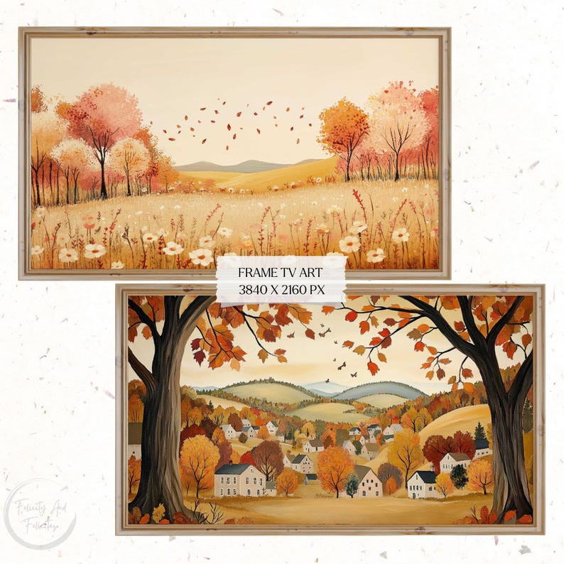 Cute Fall Frame TV Art Set of 6 Files Neutral Autumn Samsung Frame TV ...