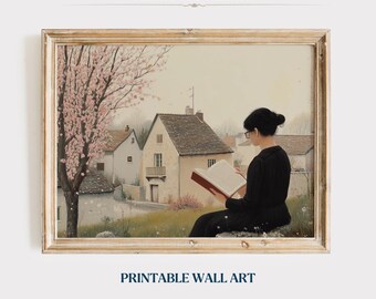 Aesthetic Book Buds Spring Wall Art, Artsy Home Decor, Printable Art ...