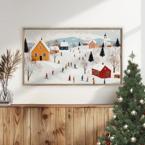 Christmas Village Samsung Frame TV Art Cozy Winter Landscape TV ...