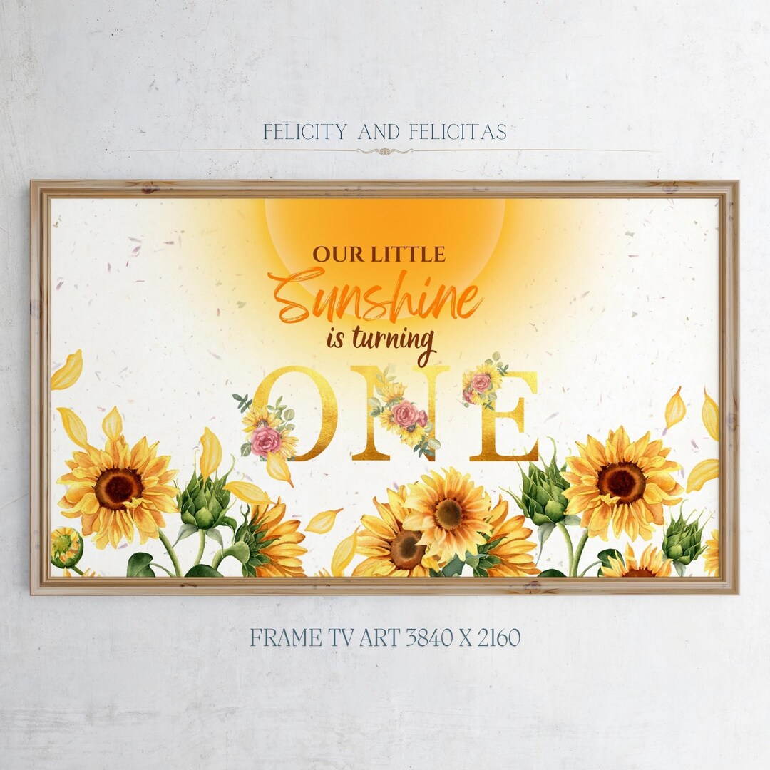 Sunshine Birthday Samsung Frame TV Art, Little Sunshine 1st Birthday ...