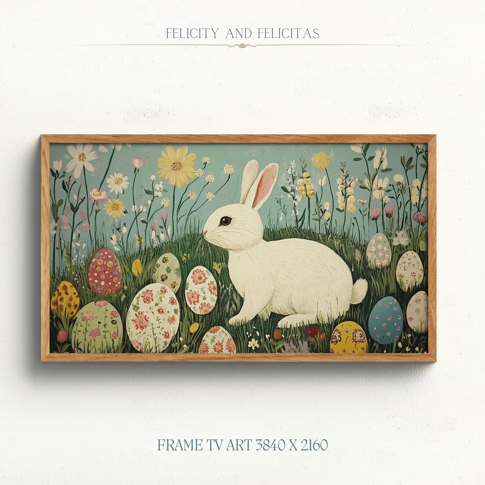 Retro Easter Bunny Samsung Frame TV Art Retro Easter Decoration ...
