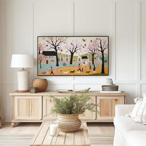 Cute Spring Samsung Frame TV Art, Abstract Spring TV Art, Modern ...