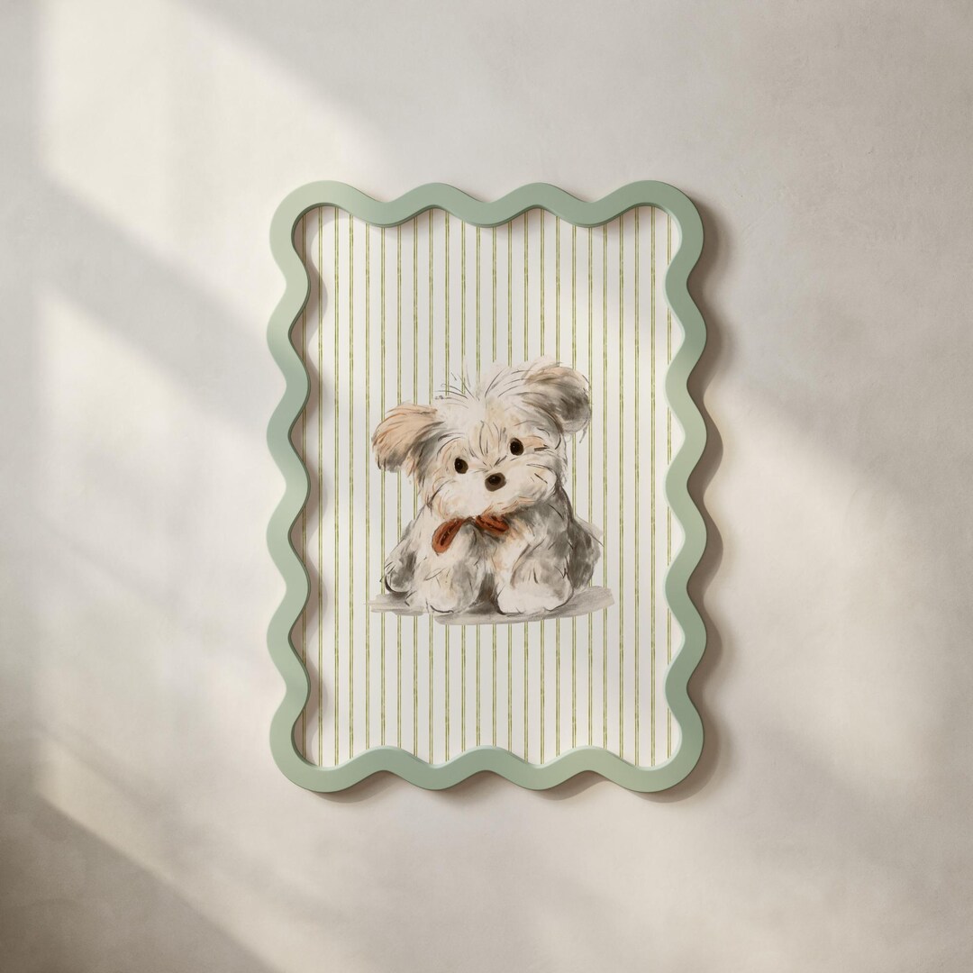 Cute Dog Printable Wall Art Kids Room Decor Retro Nursery Pet Drawing ...