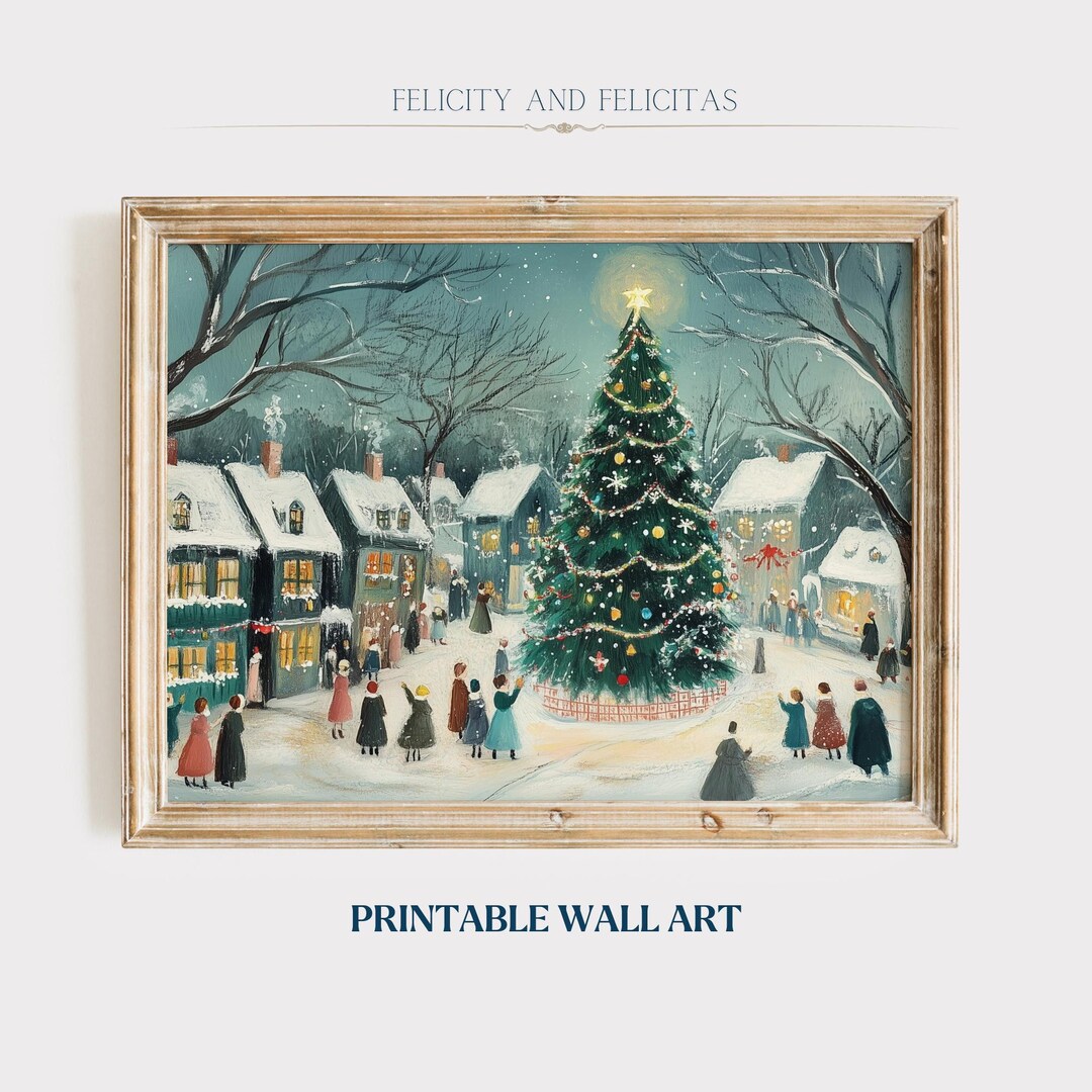 Christmas Tree Printable Wall Art Cute Christmas Holiday Art Christmas ...