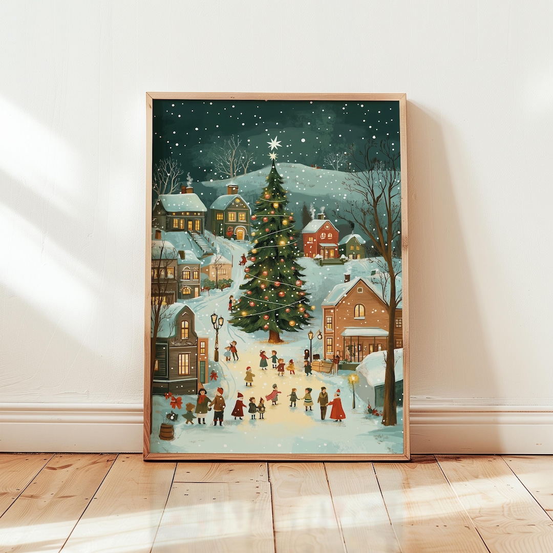 Whimsical Christmas Tree Art Print: Festive Holiday Decor (digital ...