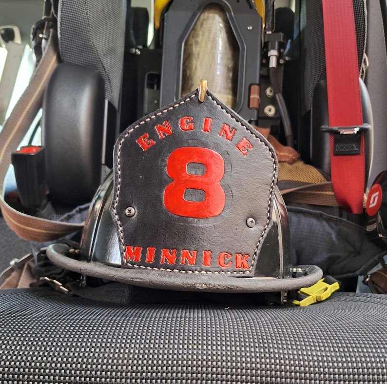 Custom Leather Firefighter Helmet Shield: Handmade Fireman Gift - Etsy