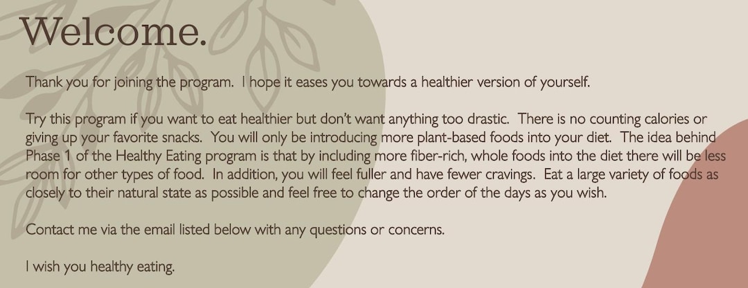 Introduction to Healthy Eating - Etsy