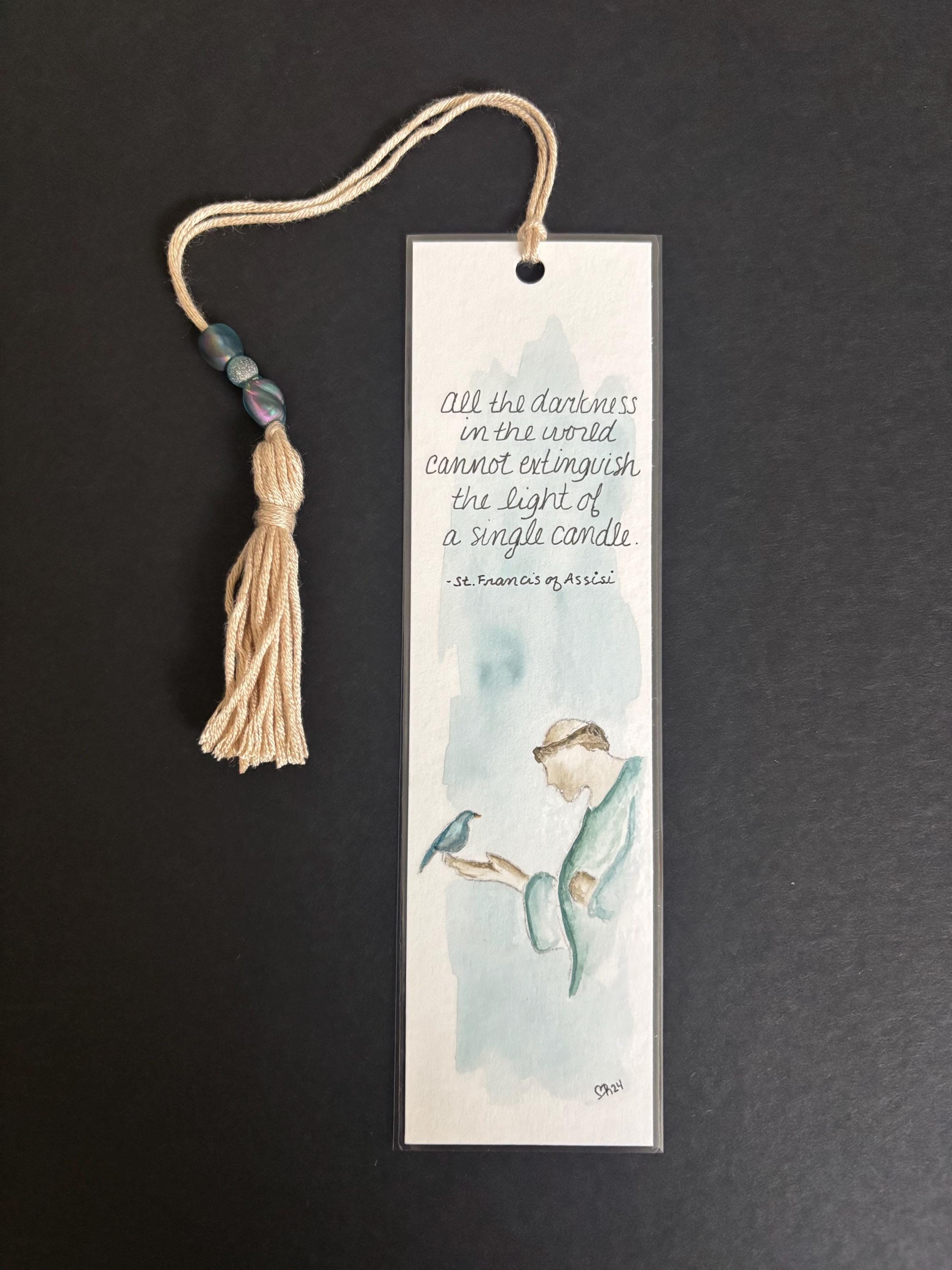 Saint--hand Painted Watercolor 2x7 Bookmark--not a Print--custom ...