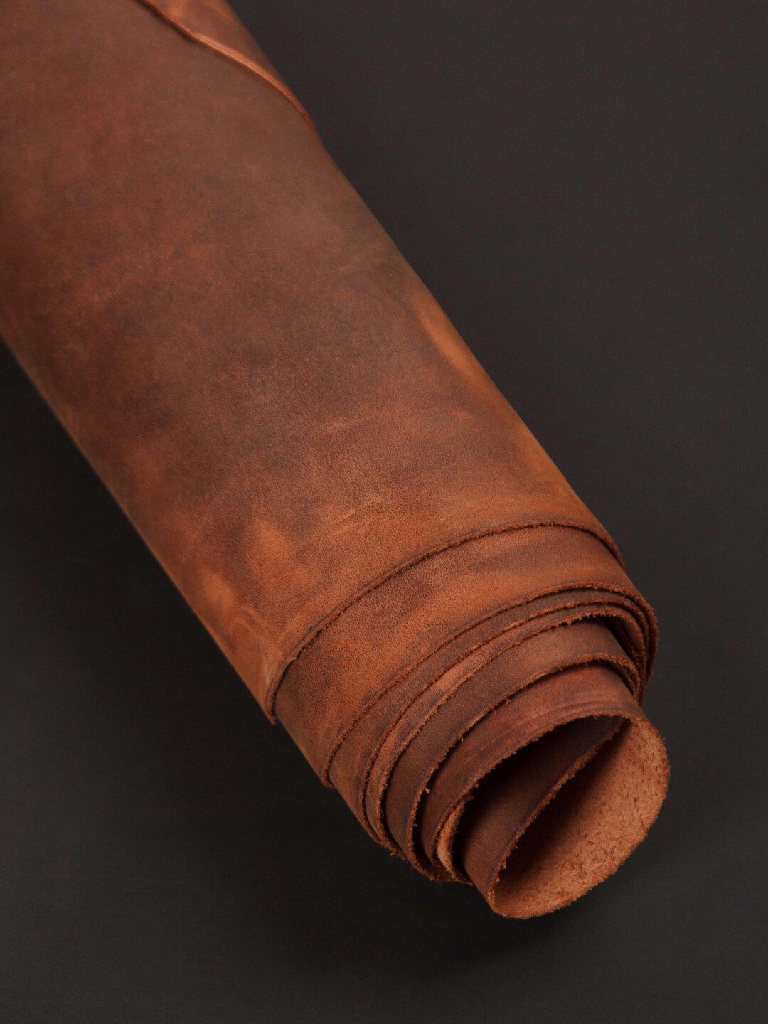 Full Grain Brown Leather Hide, Vegetable Tanned Cowhide for ...