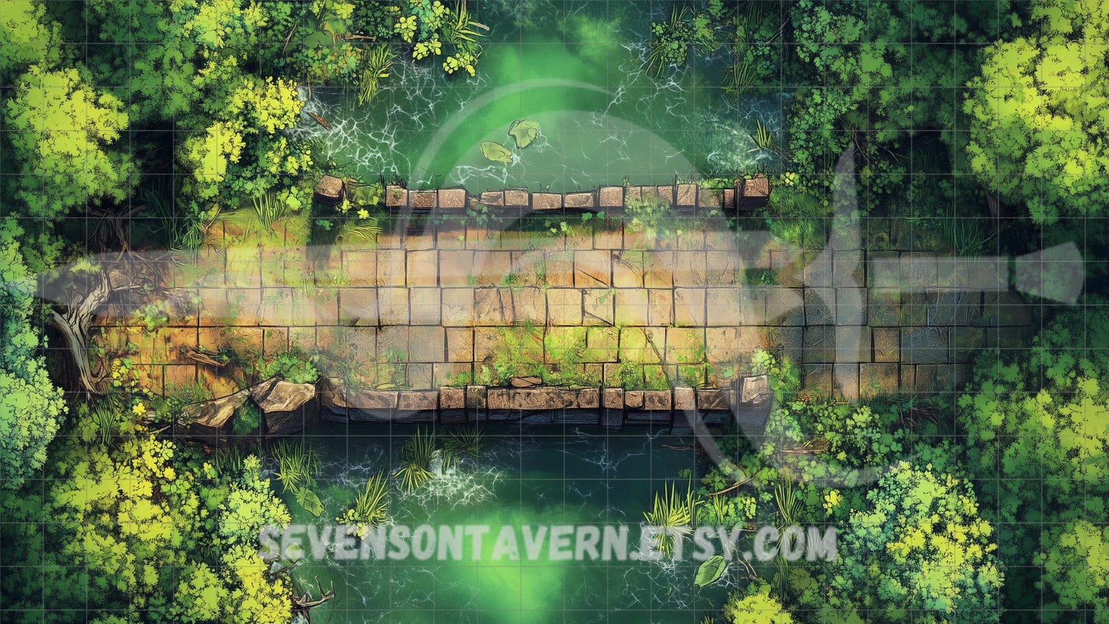 D&D Swamp Bridge Digital Map RPG Battle Map for Virtual Tabletop VTT - Etsy