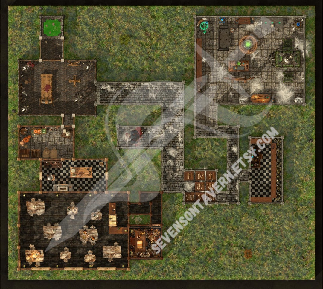 D&D Bandit's Tavern Digital Map RPG Battle Map for Virtual Tabletop VTT ...