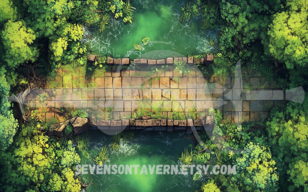 D&D Swamp Bridge Digital Map RPG Battle Map for Virtual Tabletop VTT - Etsy