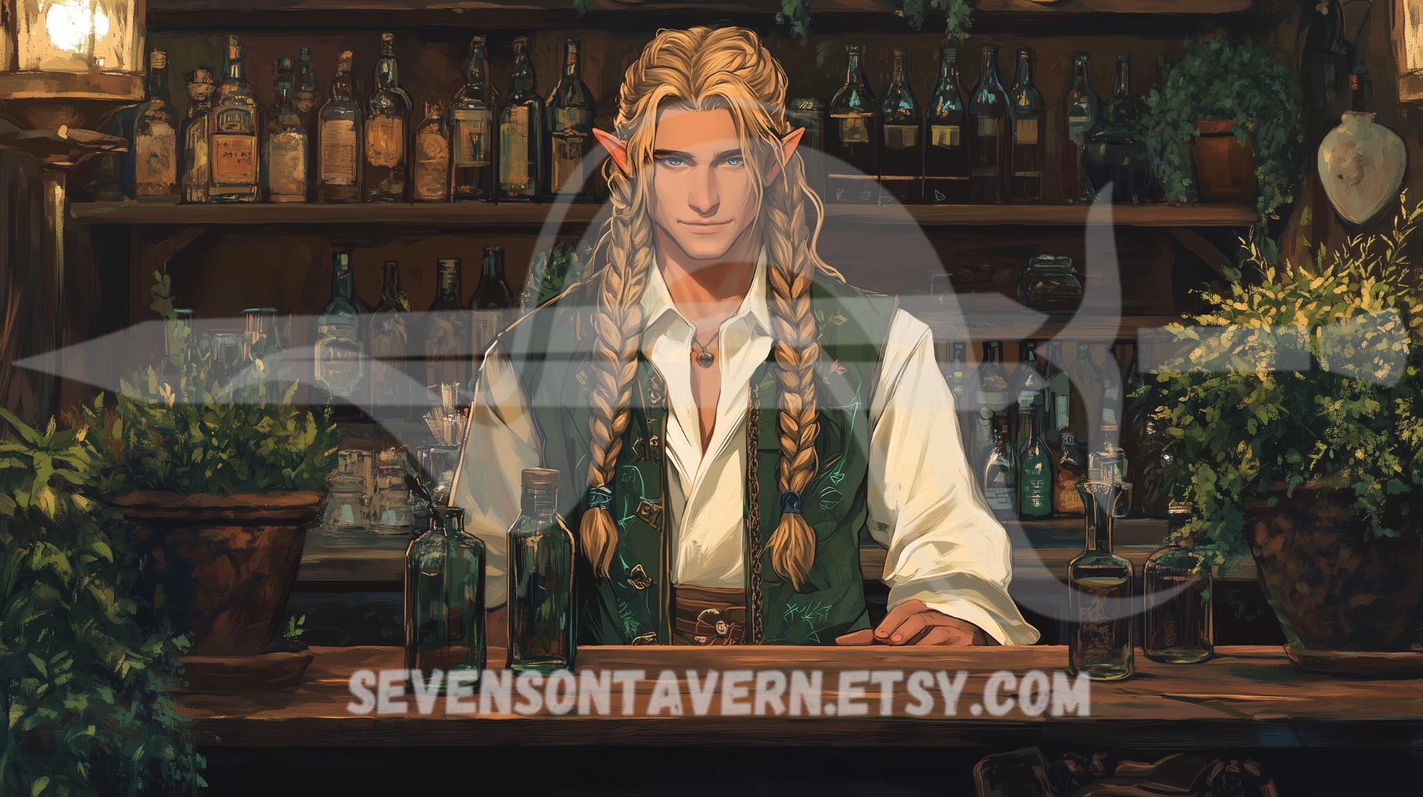 D&D Elven Tavern Digital Map RPG Battle Map for Virtual Tabletop VTT - Etsy