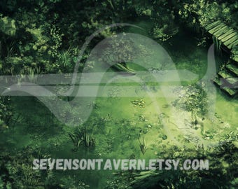 D&D Swamp Bridge Digital Map RPG Battle Map for Virtual Tabletop VTT - Etsy