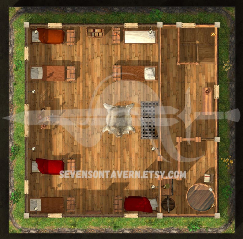 D&D Small Tavern Digital Map RPG Battle Map for Virtual Tabletop VTT - Etsy