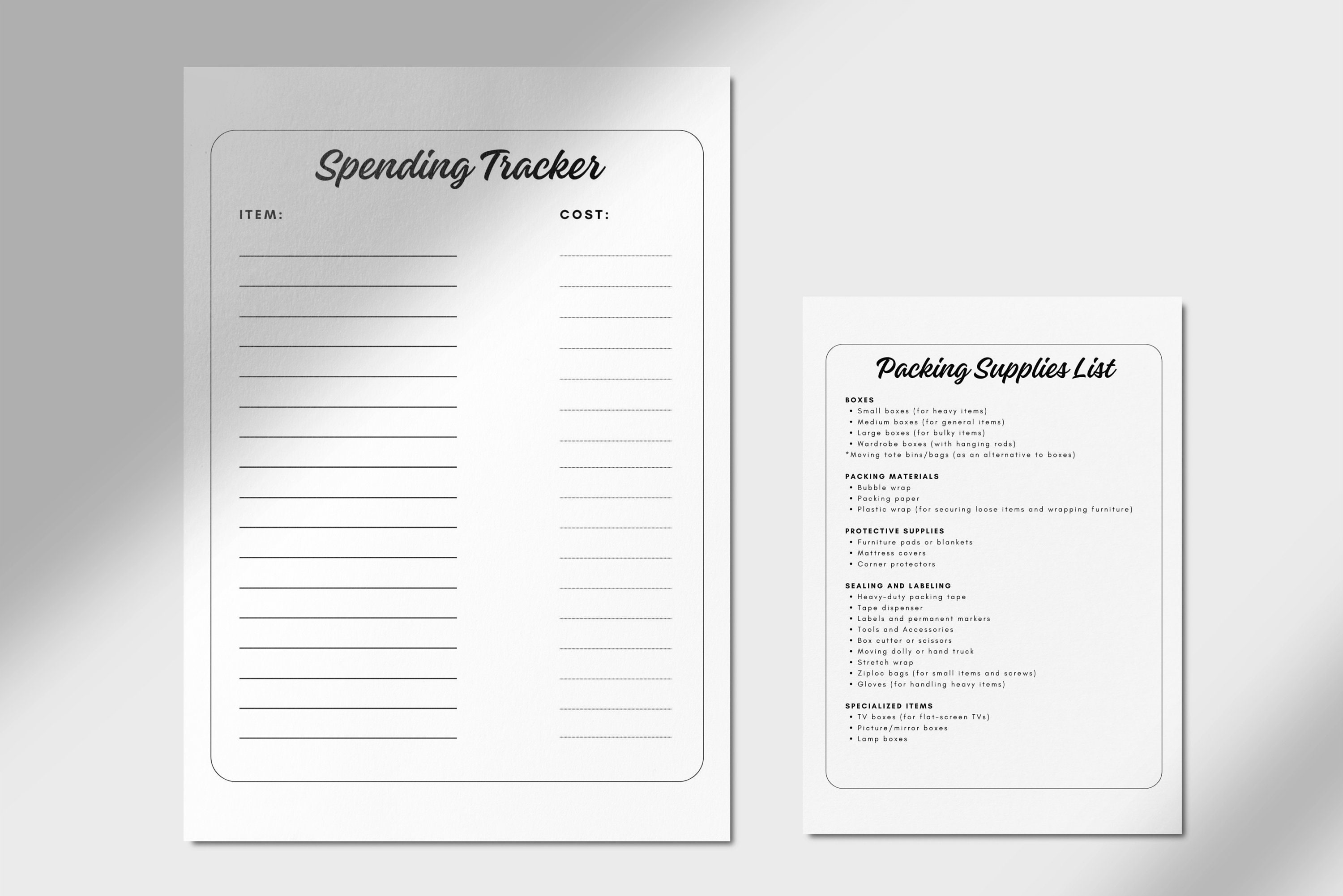 Moving Guide Checklist Simple Packing Moving Kit Planner List Easy ...