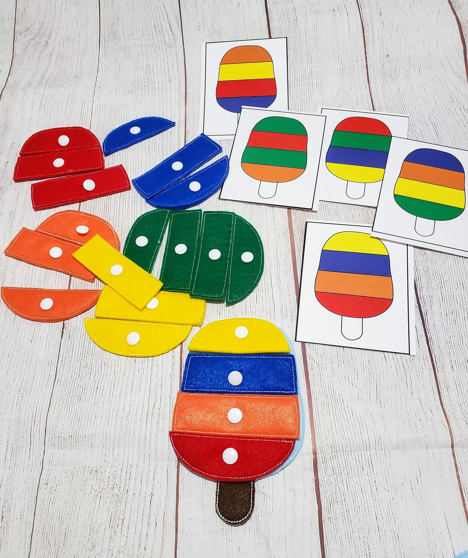 Color and Size Sequencing Matching the Colors on the Cards Busy Bag ...