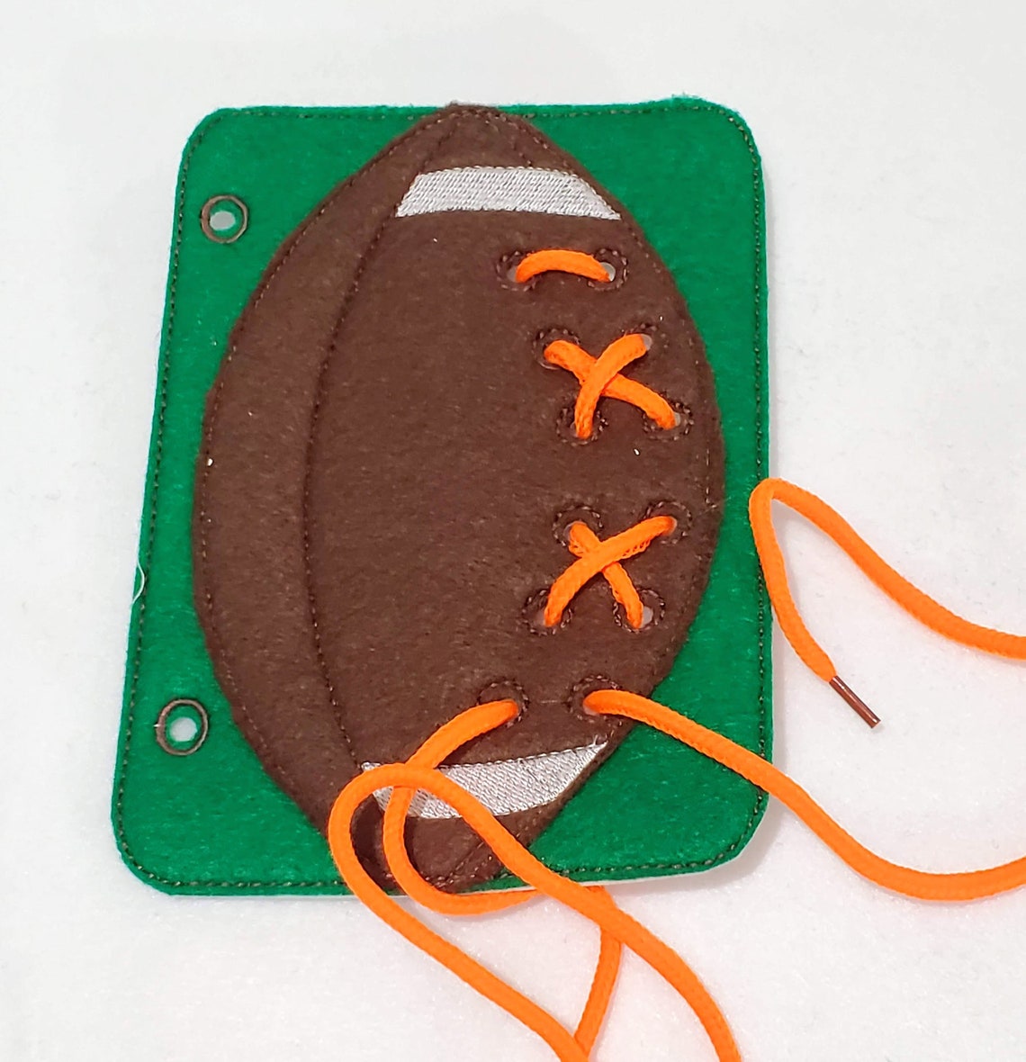 Felt Quiet Book Learn to Tie Football Lacing Activity - Etsy