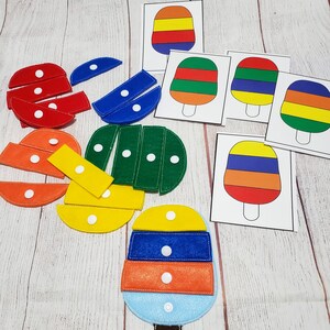 Color and Size Sequencing Matching the Colors on the Cards Busy Bag ...