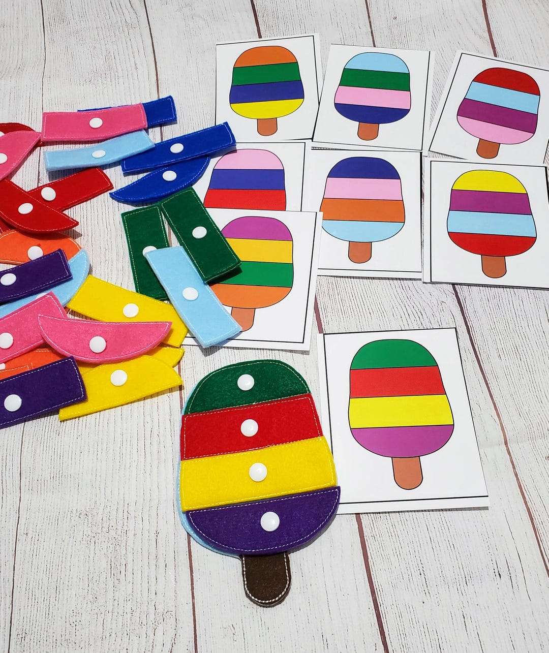 Color and Size Sequencing Matching the Colors on the Cards Busy Bag ...