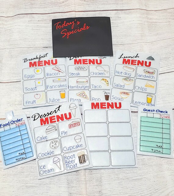 Restaurant pretend play set for kids - waiter and waitress set - sold ...