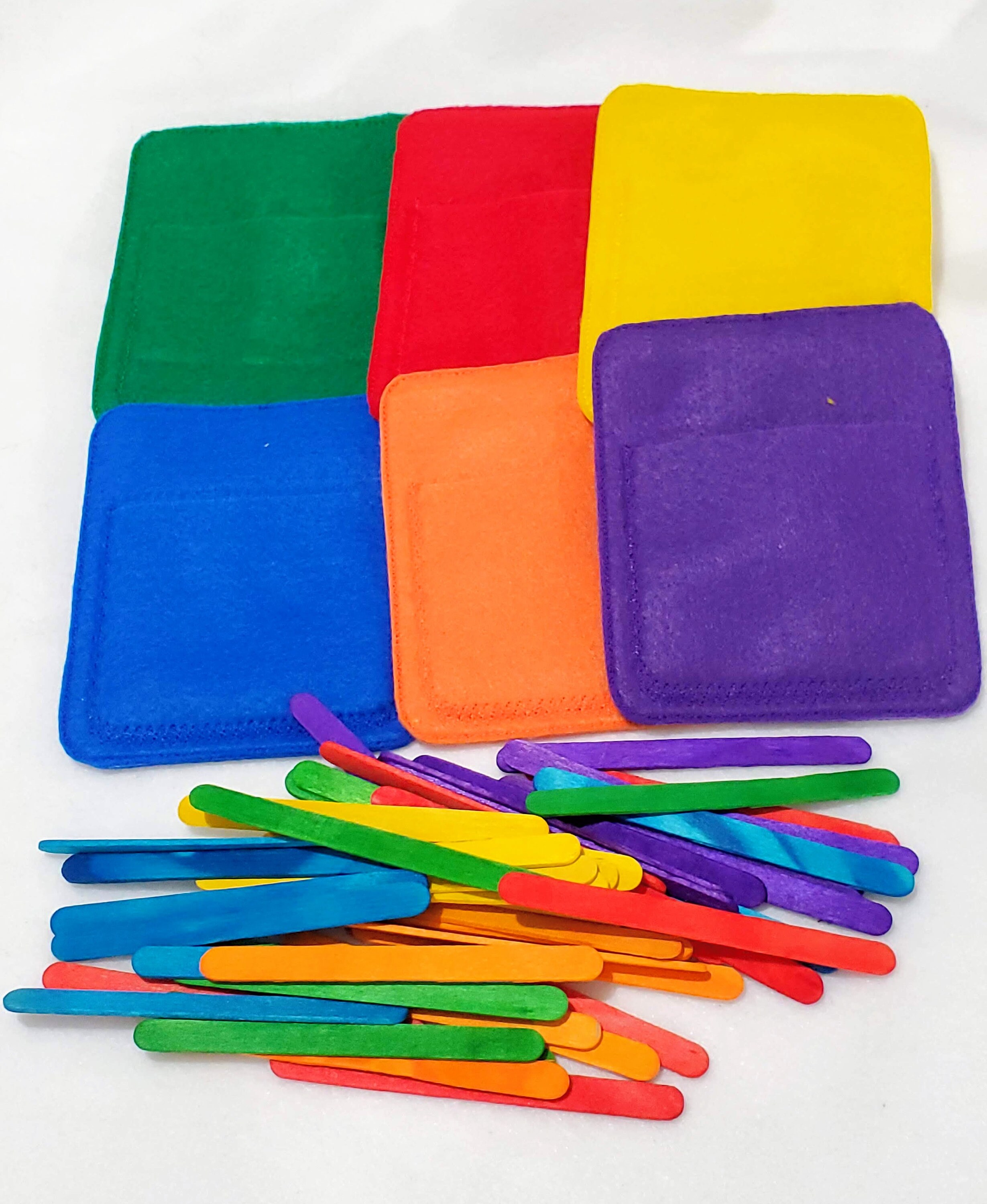 Matching Color Sorting Busy Bag With Popsicle Sticks for - Etsy