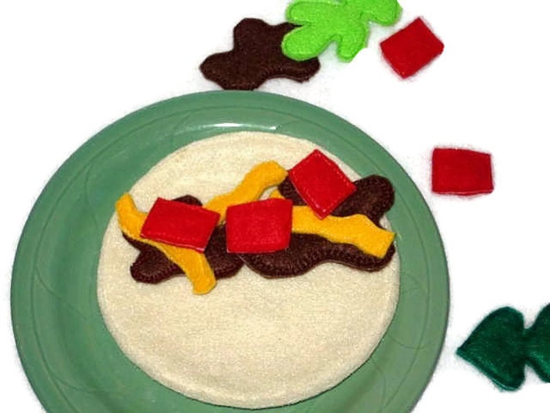 Felt Taco Play Food Pretend Food for Play Kitchen Food - Etsy