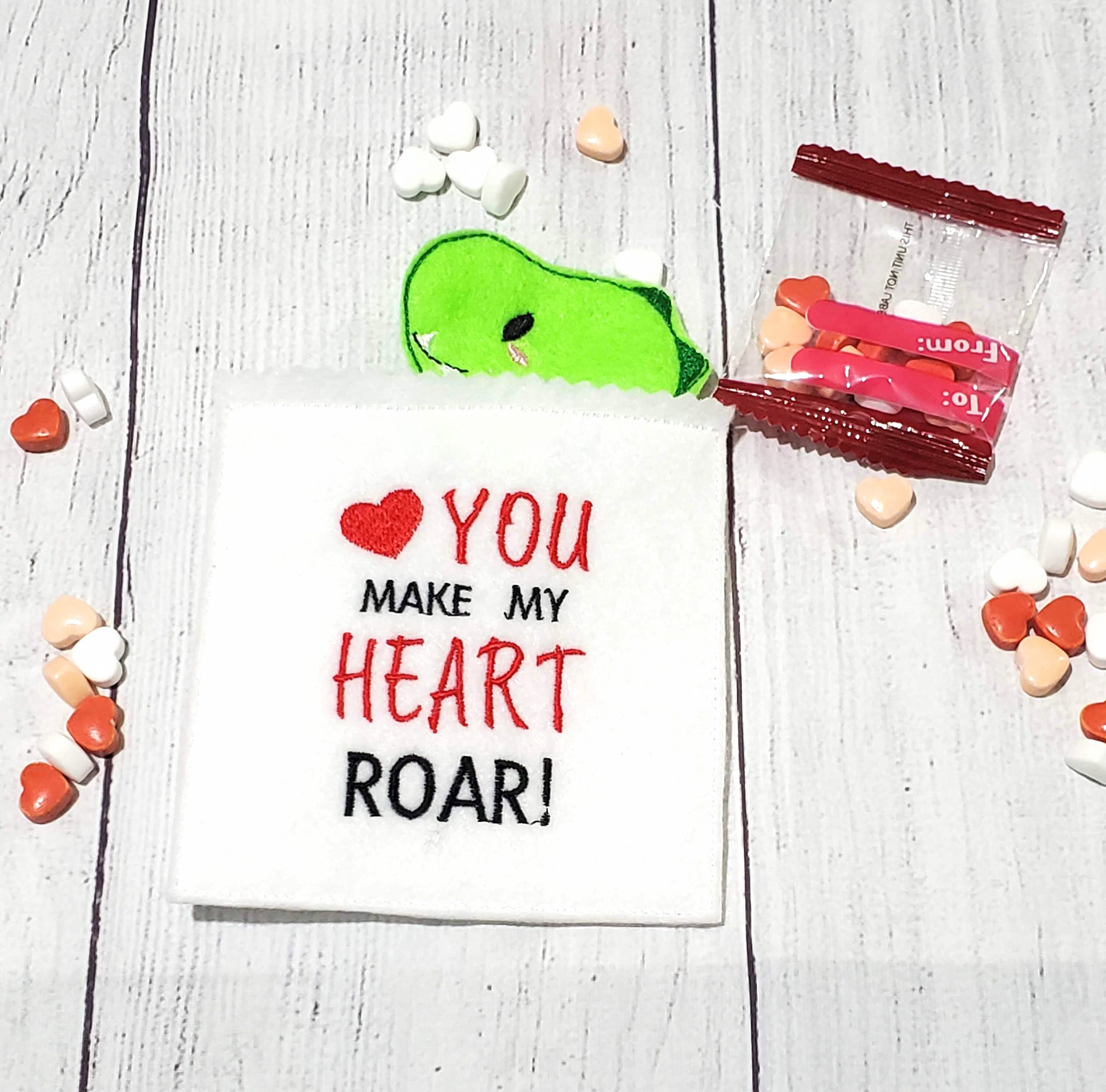 Dinosaur Valentine Card Pocket for Kids With Dinosaur Finger | Etsy