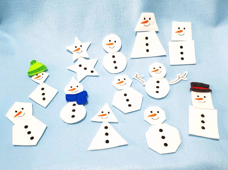 Snowman Matching Shapes Game for Shape Identification 12 - Etsy