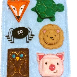 Animals Shape Matching Quiet Book Page - 5 X 7 "- Busy Book - Toddler ...