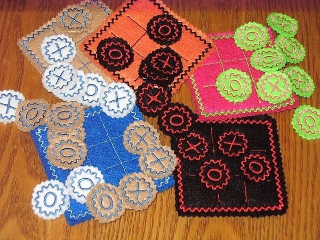 Tic Tac Toe Felt Mat With Playing Pieces Eco-friendly Felt - Etsy