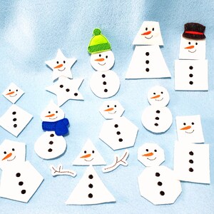 Snowman Matching Shapes Game for Shape Identification 12 Different ...