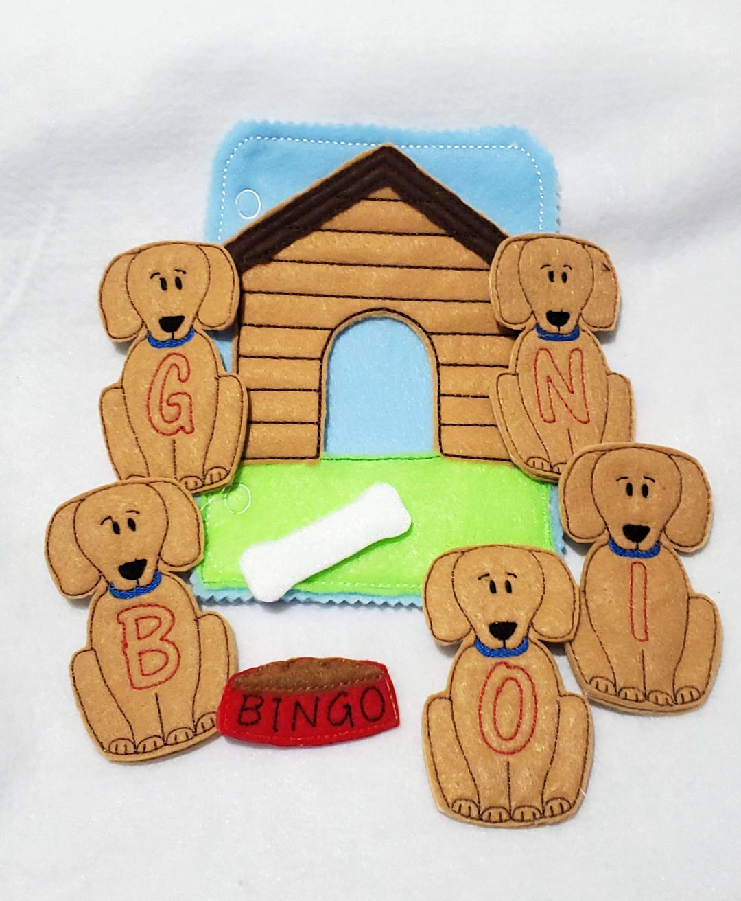 Felt Quiet Book Finger Puppet Dog Bingo Song, Kids Songs & Nursery ...