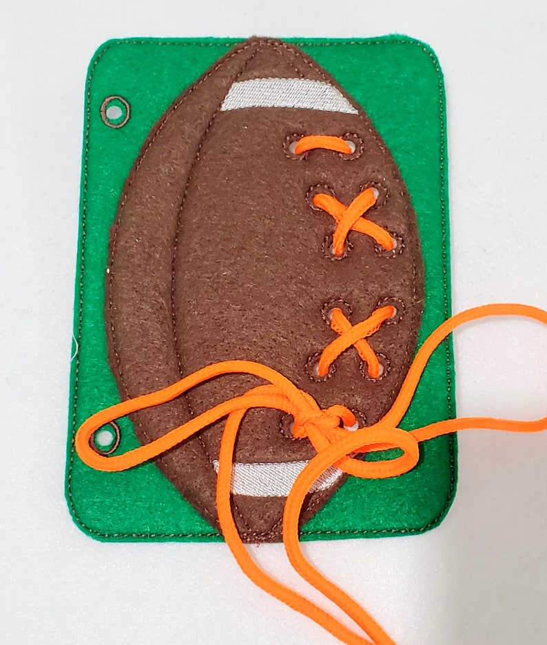 Felt Quiet Book Learn to Tie Football Lacing Activity - Etsy