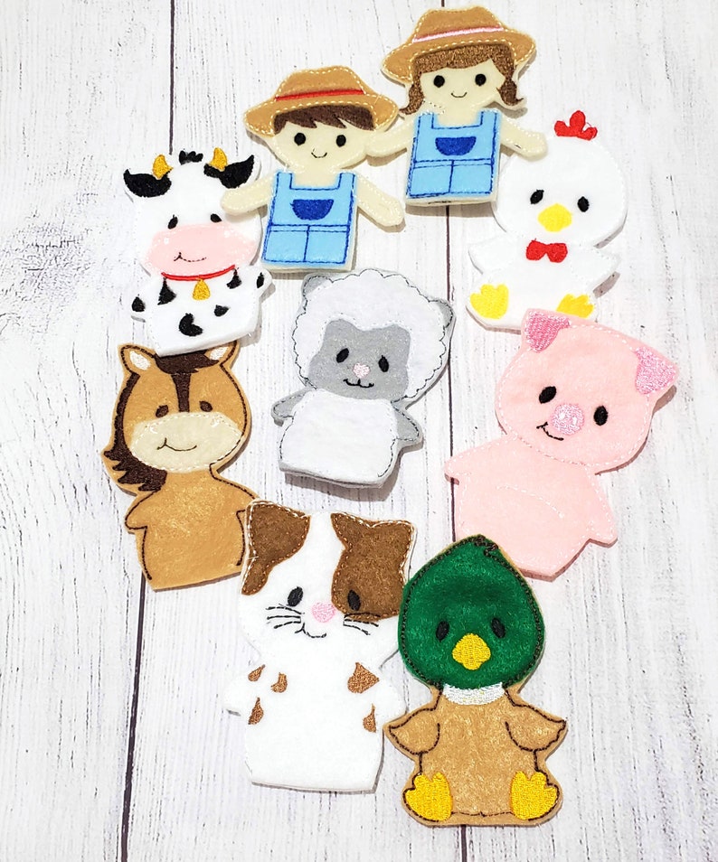 Quiet Book Page Barn and Finger Puppets 7 Farm Animal and | Etsy