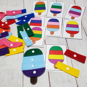 Color and Size Sequencing Matching the Colors on the Cards Busy Bag ...