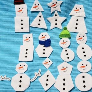 Snowman Matching Shapes Game for Shape Identification - 12 Different ...