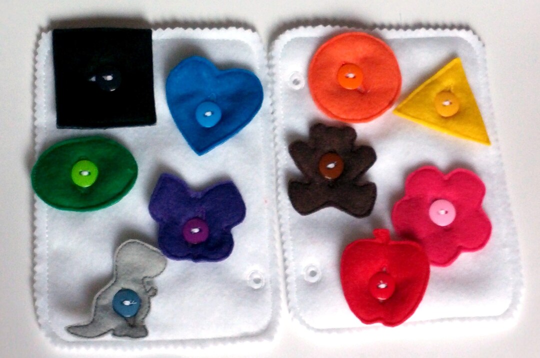 Toddler Quiet Book - Button on Shapes - Busy Book - Toddler Learning ...